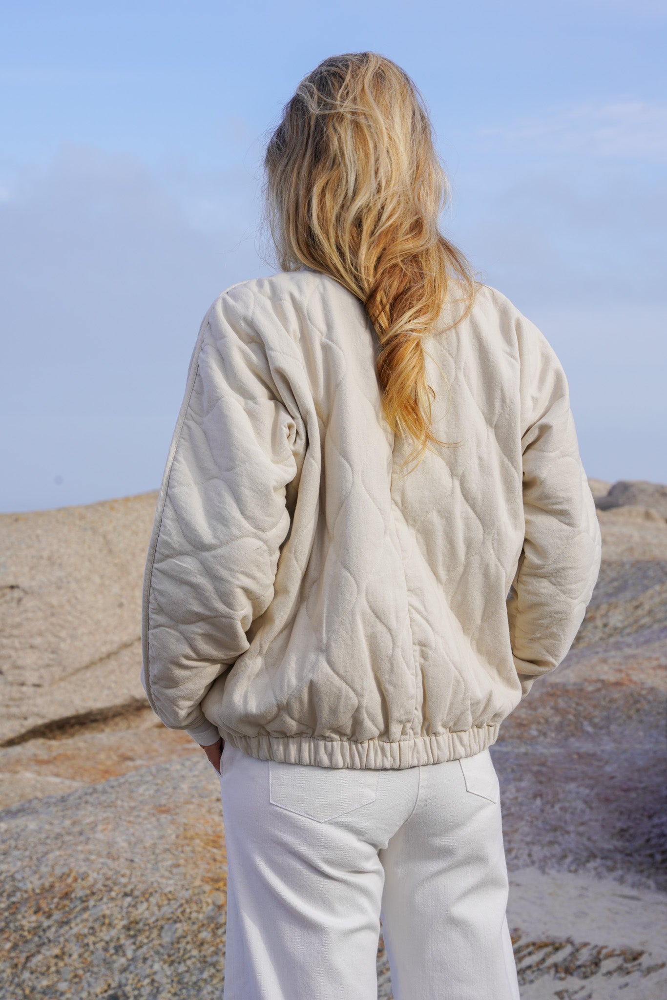 Stone Quilted Bomber Jacket | desray.co.za